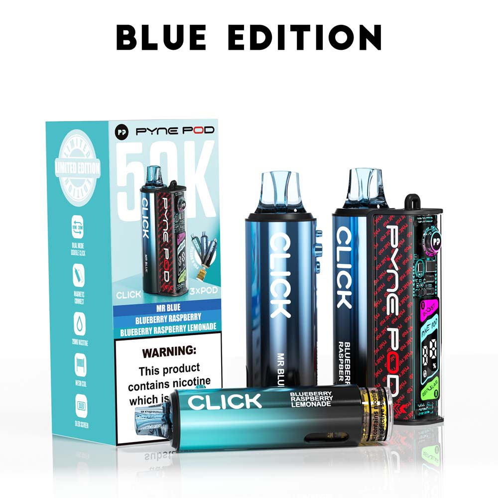 Pyne Pod Click 50K Blue Edition (3 Flavours) – Pyne Pod UK